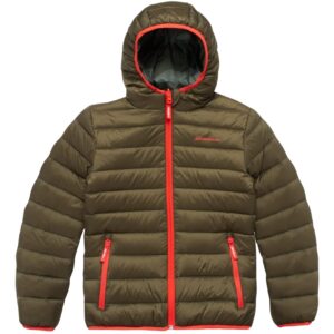 Eddie Bauer Kids' Reversible Jacket - Lightweight Waterproof Quilted Down Raincoat for Boys and Girls (3-20), Size 8, Olive