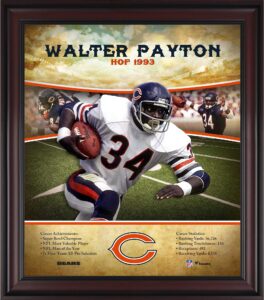 walter payton chicago bears framed 15" x 17" hall of fame career profile - nfl player plaques and collages