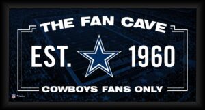 dallas cowboys framed 10" x 20" fan cave collage - nfl team plaques and collages