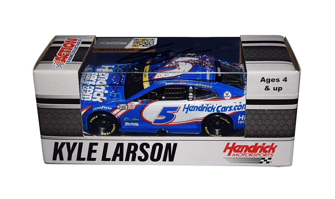 AUTOGRAPHED 2021 Kyle Larson #5 Hendrick Cars Racing CHARLOTTE ROVAL WIN (Raced Version) Signed Action 1/64 Scale Collectible NASCAR Diecast Car with COA