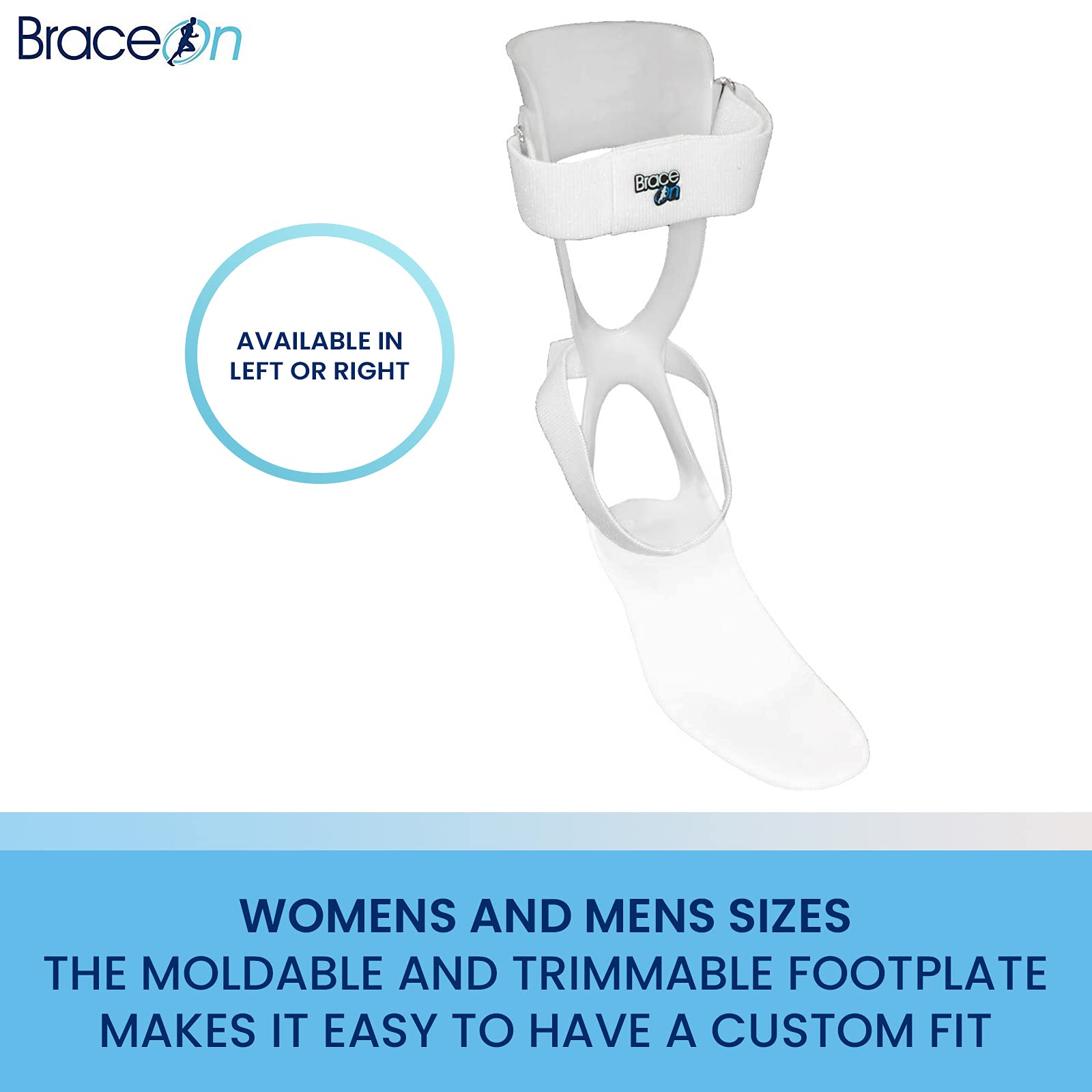 BraceOn AFO Drop Foot Brace - Swedish Ultra Lock Foot Drop Brace For Walking, Lightweight, Women, Left