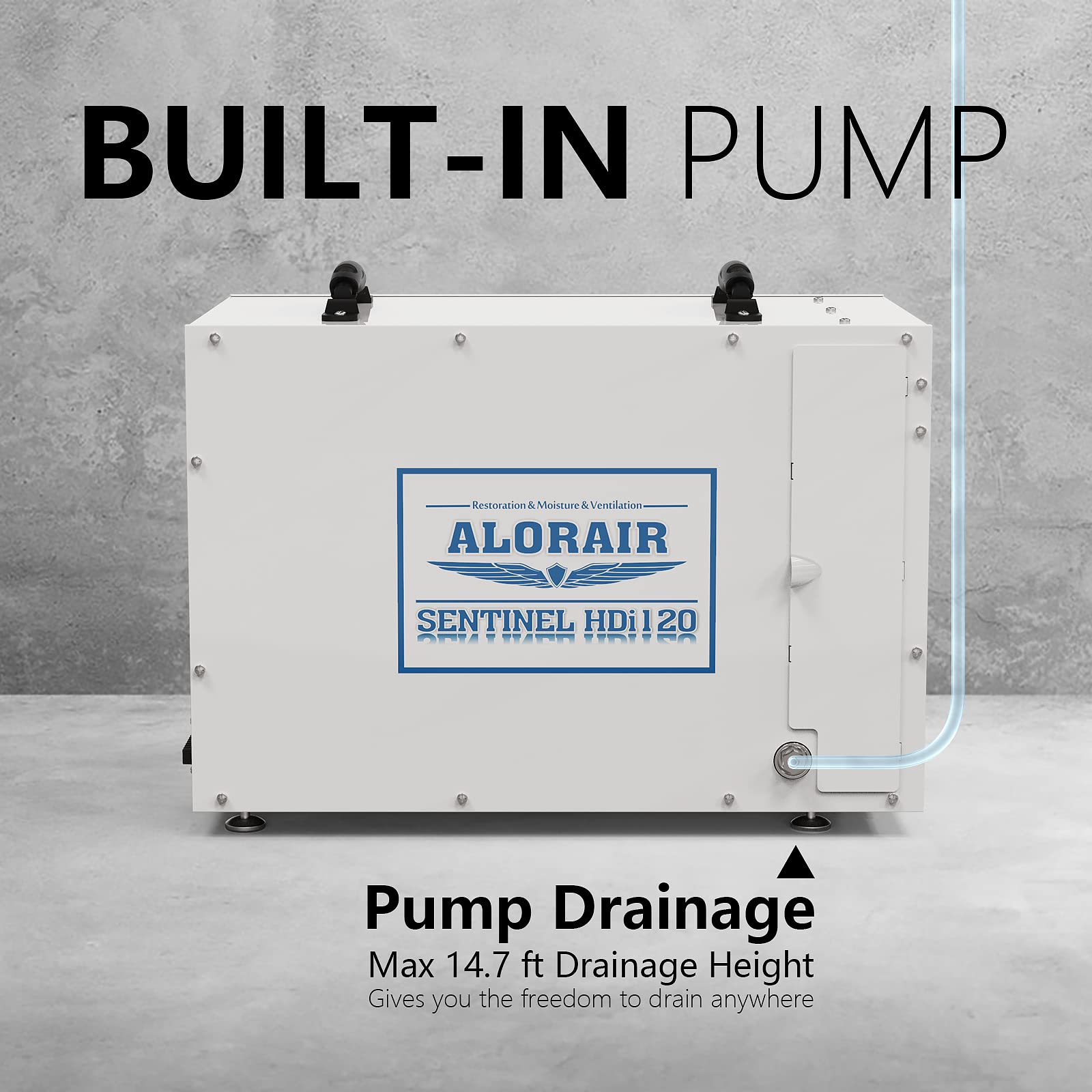 ALORAIR Sentinel HDi120 Commercial Dehumidifier with Pump, 235 Pints Whole Homes Dehumidifier for Crawl Spaces, Basements, up to 3,300 sq. ft. 5 Years Warranty, cETL, Optional Remote Monitoring