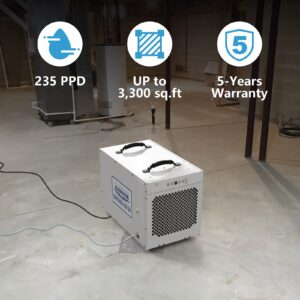 ALORAIR Sentinel HDi120 Commercial Dehumidifier with Pump, 235 Pints Whole Homes Dehumidifier for Crawl Spaces, Basements, up to 3,300 sq. ft. 5 Years Warranty, cETL, Optional Remote Monitoring