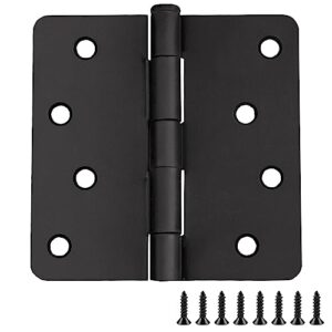 door hinges for interior doors 3-pack 4-inch x 4-inch, design house 1/4-inch radius steel door hinge door hardware, matte black, 188946