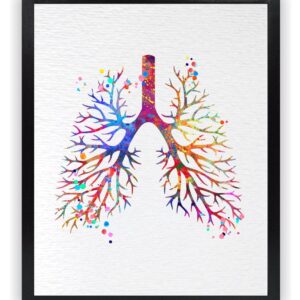 Dignovel Studios 8X10 Unframed Lung Anatomy Human Body Watercolor Art Print Poster Medical Science Housewarming Wall Art Giclee Office Home Decor DN541