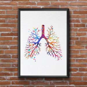 Dignovel Studios 8X10 Unframed Lung Anatomy Human Body Watercolor Art Print Poster Medical Science Housewarming Wall Art Giclee Office Home Decor DN541