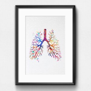 Dignovel Studios 8X10 Unframed Lung Anatomy Human Body Watercolor Art Print Poster Medical Science Housewarming Wall Art Giclee Office Home Decor DN541