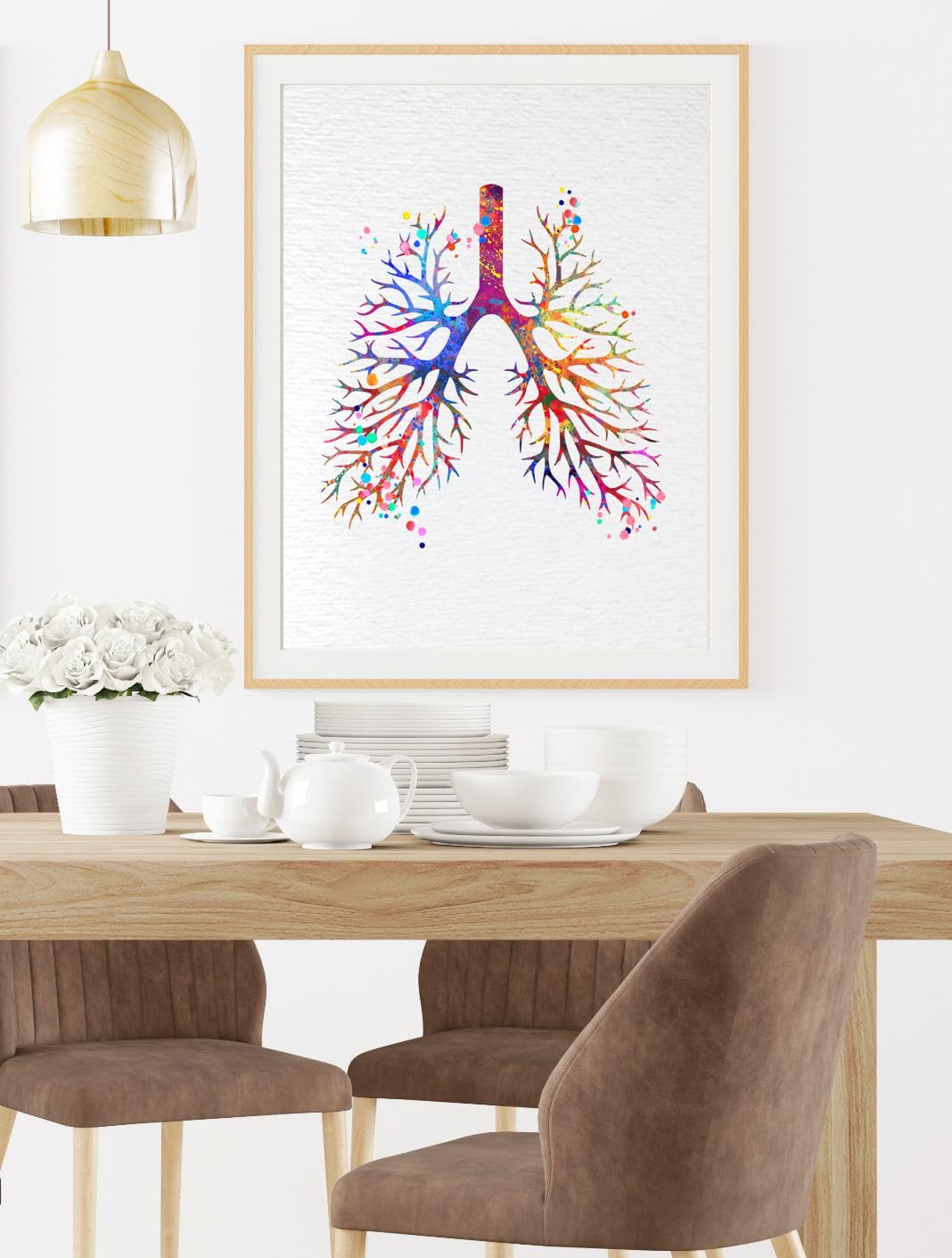 Dignovel Studios 8X10 Unframed Lung Anatomy Human Body Watercolor Art Print Poster Medical Science Housewarming Wall Art Giclee Office Home Decor DN541