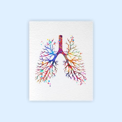 Dignovel Studios 8X10 Unframed Lung Anatomy Human Body Watercolor Art Print Poster Medical Science Housewarming Wall Art Giclee Office Home Decor DN541