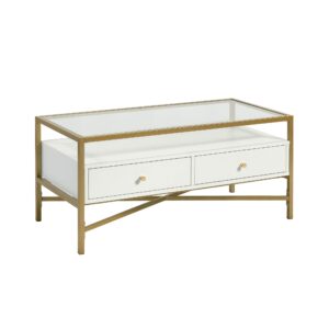 sauder harper heights coffee table, l: 39.37" x w: 19.69" x h: 17.72", white finish