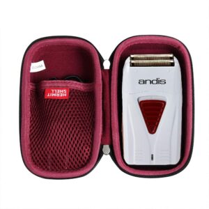 hermitshell hard travel case for andis 17150 pro foil lithium titanium foil shaver (outer black and inner red)