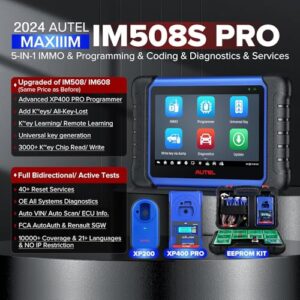 Autel MaxiIM IM508S PRO w/ XP400 PRO, 2024 Same as IM608 Pro II, Advanced IMMO Key Fob Programming Tool, Level-up of IM608 IM508S IM508, EEPROM MCU Read/Write, 40+ Services, 3000+ Bidirectional, OS 11