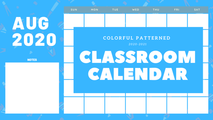 Colorful Patterned Classroom Calendar