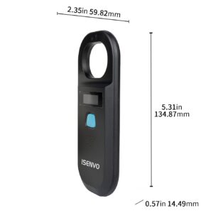 ISENVO Pet Microchip Scanner Rechargeable RFID EMID Micro Chip Reader Scanner 134.2kHz 125kHz 15 Digits Pet Chip ID Scanner for Animal/Pets/Pigs/Dogs/Cats (190A)