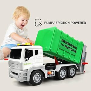 Garbage Truck Toys for Boys & Girls - Trash Truck Toys with Lights & Sounds Includes 4 Toy Garbage Cans, 40 Garbage Recycling Sorting Cards. Educational Toys for Toddlers & Kids Ages 3 4 5 6+