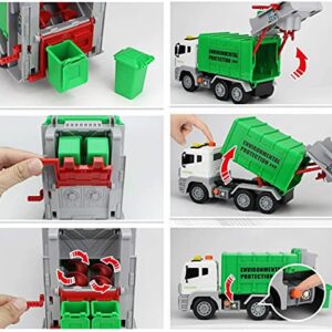 Garbage Truck Toys for Boys & Girls - Trash Truck Toys with Lights & Sounds Includes 4 Toy Garbage Cans, 40 Garbage Recycling Sorting Cards. Educational Toys for Toddlers & Kids Ages 3 4 5 6+