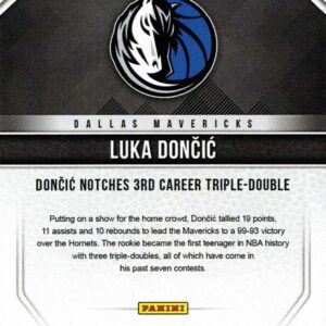 2018-19 Panini Instant Basketball #97 Luka Doncic Rookie Card - 3rd Career Triple-Double - Only 346 made!