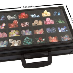 Forged Dice Co. Dice Display Case and Rolling Tray with 2 Removable Divided Dice Trays - Storage Box Holds up to 480 Metal or Plastic Polyhedral Dice Sets - Great for Dice Collectors or RPG D&D Games