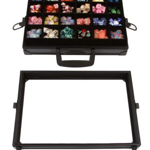 Forged Dice Co. Dice Display Case and Rolling Tray with 2 Removable Divided Dice Trays - Storage Box Holds up to 480 Metal or Plastic Polyhedral Dice Sets - Great for Dice Collectors or RPG D&D Games