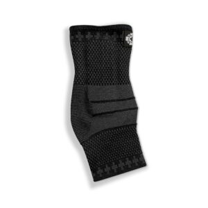 old bones therapy ankle compression sleeve knitted with silicone gel inserts increased support and stability - reduce inflammation, swelling, soreness (large, one ankle)