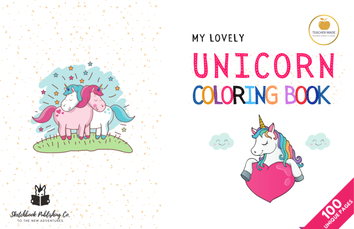 My Lovely Unicorn Coloring Book - 100 Unique Pages - Made by Teacher