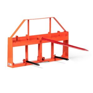 titan attachments ua usa made orange hay frame attachment, 49" hay spear and stabilizers, rated 4,000 lb