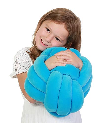 Playlearn 10” Blue Cuddle Ball Sensory Pillow – Plush Toy Hugging Pillow – Calming Stress Relief Toy for Kids