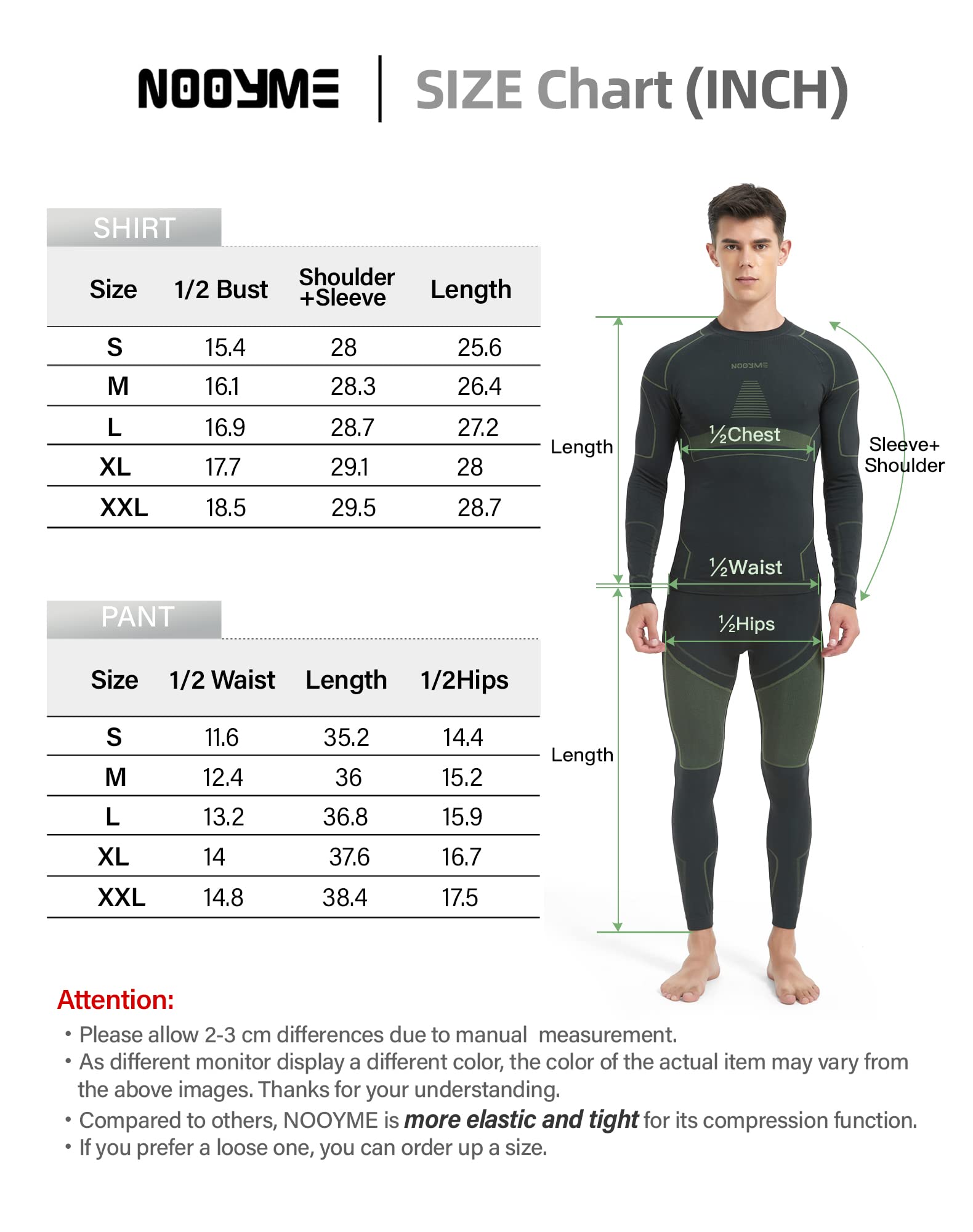 Thermal Underwear for Men Long Johns for Men, Long Underwear Mens Base Layer Men for Cold Weather Black-Green