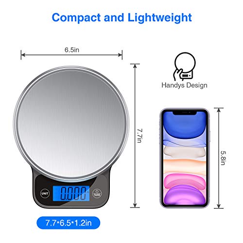 Nicewell Food Scale, High Accurate Digital Kitchen Scale with Pastry Mat, Scale Measures in Grams and Ounces 6kg 13lbs Max, with Premium Stainless Steel Platform and Large Backlit Display