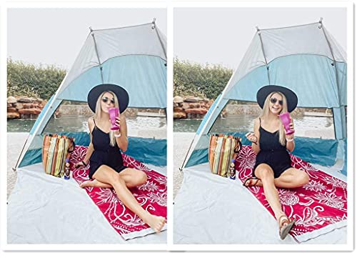 G4Free Portable Beach Tent 2-3 Persons Sun Shade Shelter UPF 50+ Sport Umbrella Canopy with Extendable Floor Foldable Lightweight