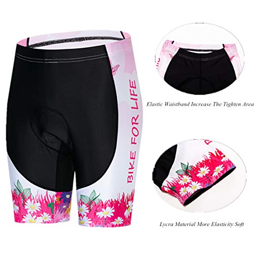 Womens Bicycle Shorts for Cycling with 3D Padded Women Cycling Shorts Breathable Shockproof