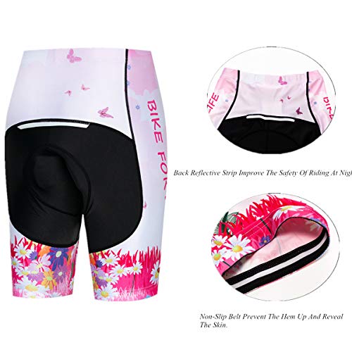 Womens Bicycle Shorts for Cycling with 3D Padded Women Cycling Shorts Breathable Shockproof