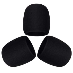 3 piece blue yeti mic cover foam microphone windscreen for blue yeti, yeti pro condenser microphone(size a, black)