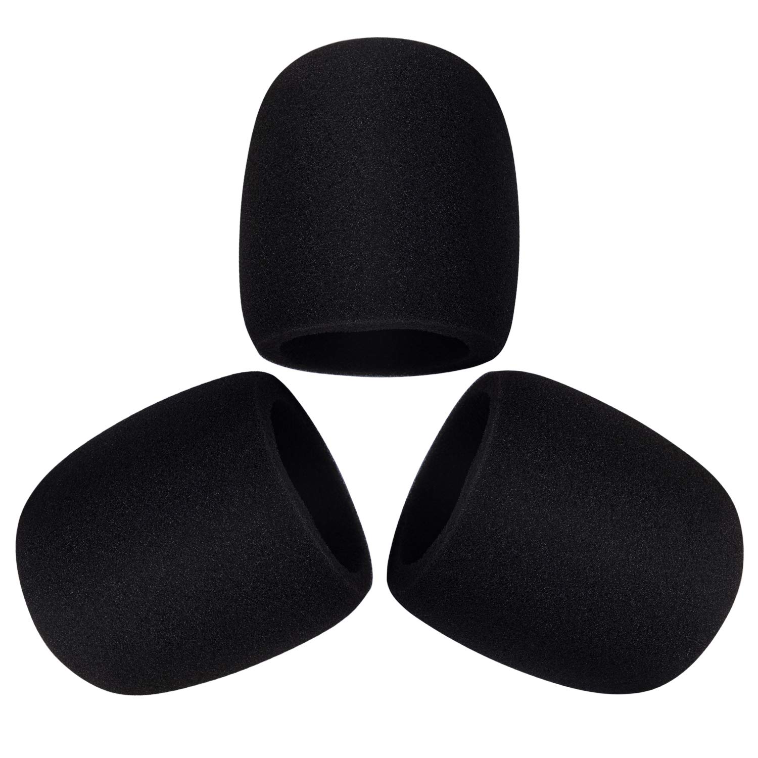 3 Piece Blue Yeti Mic Cover Foam Microphone Windscreen for Blue Yeti, Yeti Pro Condenser Microphone(Size A, Black)