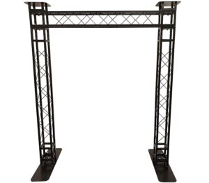 8 ft. height black square arch truss system kit mobile portable dj moving head with extra 12"x12" top plates for moving head lights