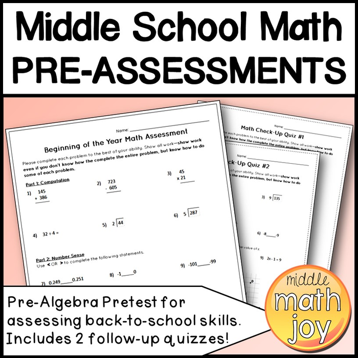 Middle School Math Pre-Assessment