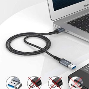 NIMASO USB A to USB A 3.0 Cable 2 Pack [6.6FT+6.6FT], USB to USB Cable, USB Male to Male Cable Double End USB Cord Compatible with External Hard Drive, DVD Player, Laptop Cooler,Camera and More