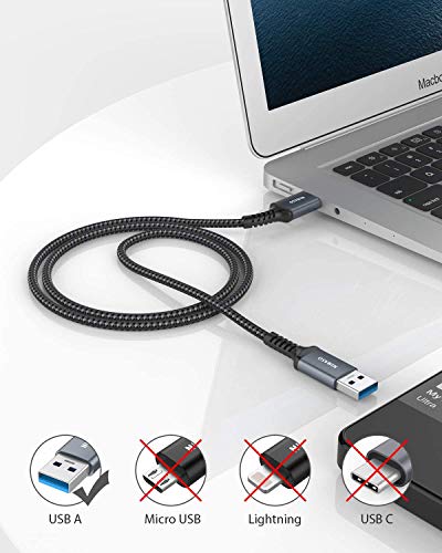 NIMASO USB A to USB A 3.0 Cable 2 Pack [6.6FT+6.6FT], USB to USB Cable, USB Male to Male Cable Double End USB Cord Compatible with External Hard Drive, DVD Player, Laptop Cooler,Camera and More