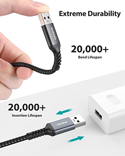 NIMASO USB A to USB A 3.0 Cable 2 Pack [6.6FT+6.6FT], USB to USB Cable, USB Male to Male Cable Double End USB Cord Compatible with External Hard Drive, DVD Player, Laptop Cooler,Camera and More