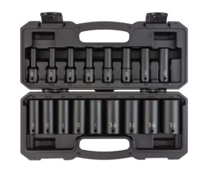 tekton 1/2 inch drive deep 6-point impact socket set, 17-piece (5/16-1-1/4 in.) | sid92305