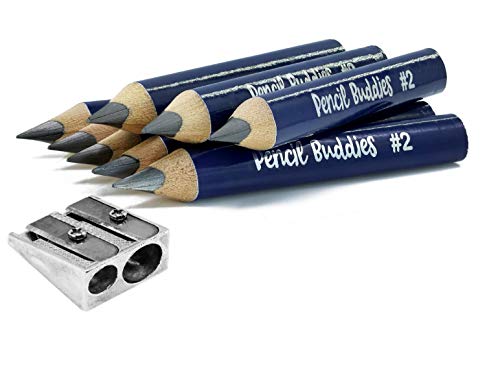 Kids Pencils for Toddlers, Beginners, Preschool and Kindergarten Ages 2-6 years With Jumbo Triangle Shape, 2 Graphite, Fat Pencils With Easy Grip and Large Core (8 pack + Sharpener, Navy Blue)