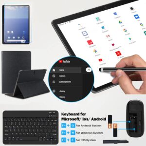 MEBERRY 2023Updated Android 11 Tablet : 10.1-inch Ultra-Fast 4GB/RAM,64GB/ROM Tablets-8000mAh Battery-2.4G+5G WiFi Support - Bluetooth Keyboard | Mouse | M7 Tablet Cover and More Include - Metal Gray