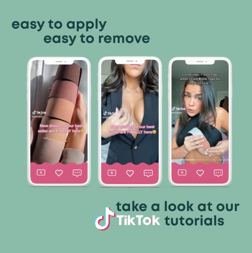 Boob Tape Boobtape for Breast Lift | Includes Nipple Covers | Body Tape for Push up & Shape | Works Great with Sticky Bra Backless Bra or Strapless Bra | Waterproof Sweat-Proof Bob Tape