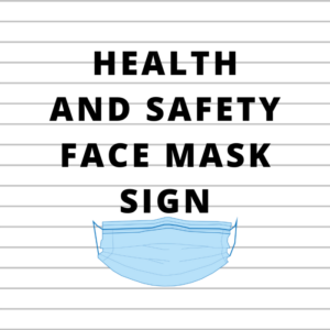 holiday winter christmas snowman health and safety face mask sign