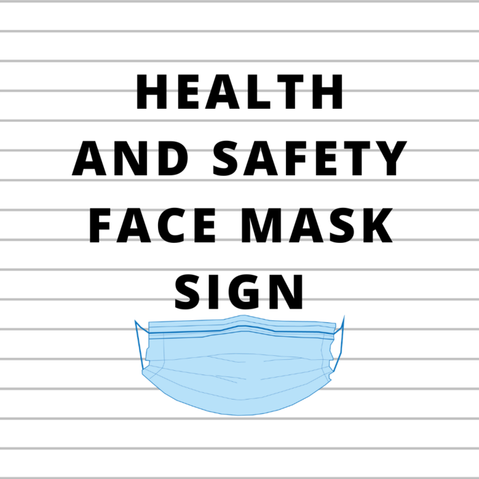 Holiday Winter Christmas Snowman Health and Safety Face Mask Sign