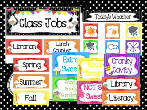 printable candy themed class accessories and decor