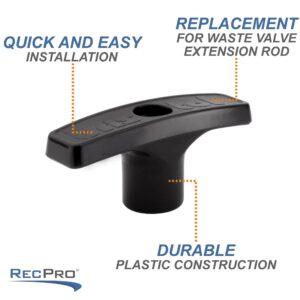 RecPro RV Waste Valve Handle Replacement | Replacement Handle for Waste Valve Extension Rod | Black