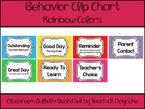 printable rainbow behavior clip chart