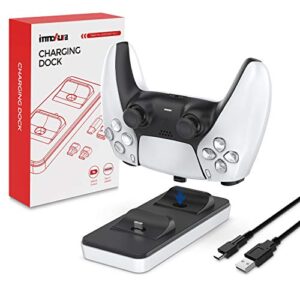 innoaura ps5 controller charger station, dual ps5 charging station with removable type c charging port