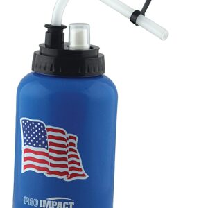 Pro Impact Squeezable Water Bottle Bendable Long Straw Spray cap - LDPE BPA Free Plastic - Hydration for Baseball Hockey Gym MMA Yoga Boxing Cycling Softball Football Lacrosse (35.5 Oz.)